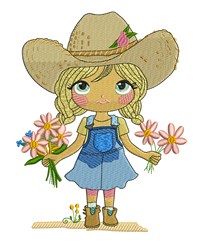 Country Girl Embroidery Design | EmbroideryDesigns.com