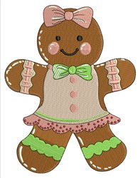 Gingerbread Girl Embroidery Design | EmbroideryDesigns.com