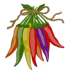 Chili Cluster Embroidery Design | EmbroideryDesigns.com
