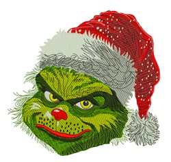 Grinch Head Embroidery Design | EmbroideryDesigns.com