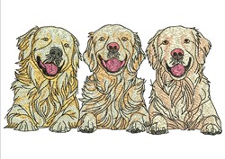Golden Retrievers Embroidery Design | EmbroideryDesigns.com