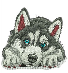 Siberian Husky Embroidery Design | EmbroideryDesigns.com