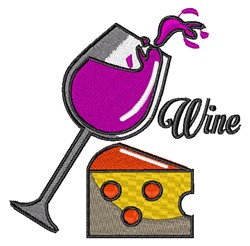 Wine & Cheese Embroidery Design | EmbroideryDesigns.com