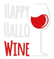 Happy Hallo Wine Embroidery Design | EmbroideryDesigns.com