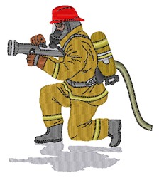 Realistic Fireman Embroidery Design | EmbroideryDesigns.com