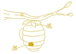 Bee Hive Outline Embroidery Design | EmbroideryDesigns.com