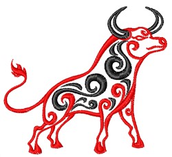 Ox Outline Embroidery Design | EmbroideryDesigns.com