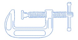 Clamp Outline Embroidery Design | EmbroideryDesigns.com