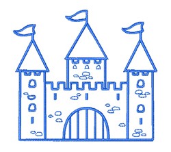 Castle Outline Embroidery Design | EmbroideryDesigns.com