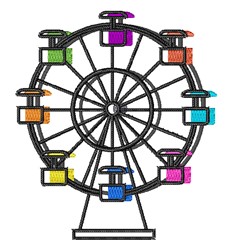 Ferris Wheel Embroidery Design | EmbroideryDesigns.com
