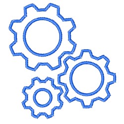 Gears Outline Embroidery Design | EmbroideryDesigns.com