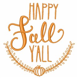 Happy Fall YAll Embroidery Design | EmbroideryDesigns.com