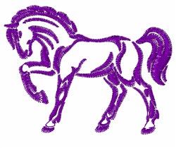 Prancing Horse Outline Embroidery Design | EmbroideryDesigns.com