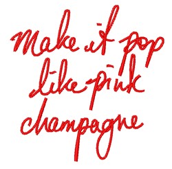 Pink Champagne Embroidery Design | EmbroideryDesigns.com