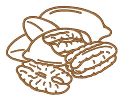 Outlined Pecans Embroidery Design | EmbroideryDesigns.com