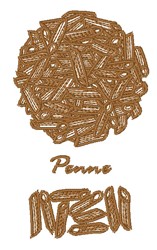 Penne Pasta Embroidery Design | EmbroideryDesigns.com