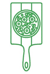 Pizza & Peel Outline Embroidery Design | EmbroideryDesigns.com