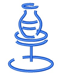 Jar On Stand Outline Embroidery Design | EmbroideryDesigns.com