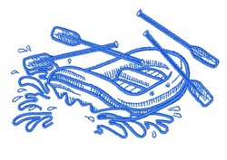 White Water Raft Outline Embroidery Design | EmbroideryDesigns.com