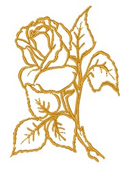Yellow Rose Outline Embroidery Design | EmbroideryDesigns.com