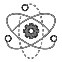 Atom Embroidery Design | EmbroideryDesigns.com