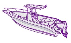 Speedboat Outline Embroidery Design | EmbroideryDesigns.com