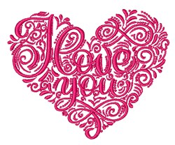 I Love You Embroidery Design | EmbroideryDesigns.com