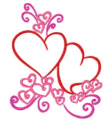 Valentine Hearts Embroidery Design | EmbroideryDesigns.com