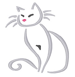 Cat Outline Embroidery Design | EmbroideryDesigns.com