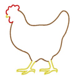 Strutting Chicken Outline Embroidery Design | EmbroideryDesigns.com