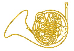 French Horn Embroidery Design | EmbroideryDesigns.com