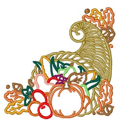 Cornucopia Outline Embroidery Design | EmbroideryDesigns.com