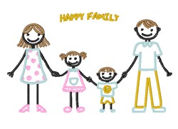 Happy Family Embroidery Design | EmbroideryDesigns.com
