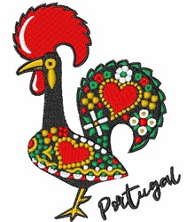 Portugal Rooster Embroidery Design | EmbroideryDesigns.com