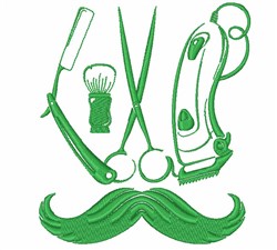 Barbers Tools Embroidery Design | EmbroideryDesigns.com