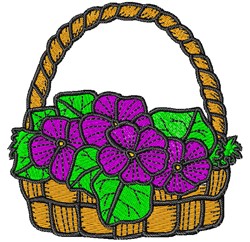Floral Basket Embroidery Design | EmbroideryDesigns.com