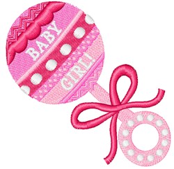 Baby Girl Rattle Embroidery Design | EmbroideryDesigns.com