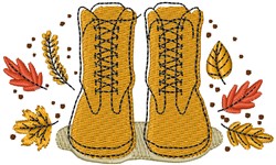 Fall Hiking Boots Embroidery Design | EmbroideryDesigns.com