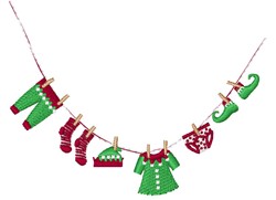 Elf Clothes Clothesline Embroidery Design | EmbroideryDesigns.com