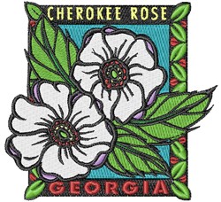 Cherokee Rose Georgia Embroidery Design | EmbroideryDesigns.com