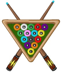 Billiards Logo Embroidery Design | EmbroideryDesigns.com