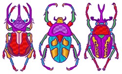 Colorful Bugs Embroidery Design | EmbroideryDesigns.com