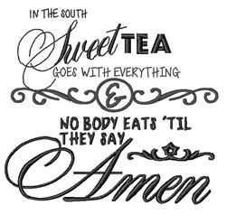 Sweet Tea Embroidery Design | EmbroideryDesigns.com