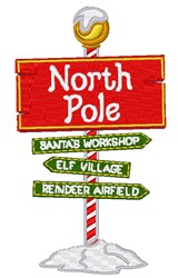 North Pole Directions Embroidery Design | EmbroideryDesigns.com
