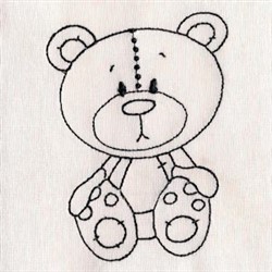 Teddy Outline Embroidery Design | EmbroideryDesigns.com