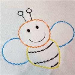 Zig Zag Bee Embroidery Design | EmbroideryDesigns.com
