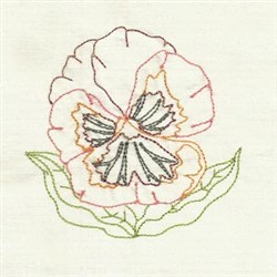 Colorline Pansy Embroidery Design | EmbroideryDesigns.com