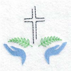 Cross & Hands Embroidery Design | EmbroideryDesigns.com