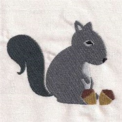 Squirrel & Acorns Embroidery Design | EmbroideryDesigns.com