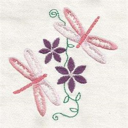 Dragonfly Floral Embroidery Design | EmbroideryDesigns.com